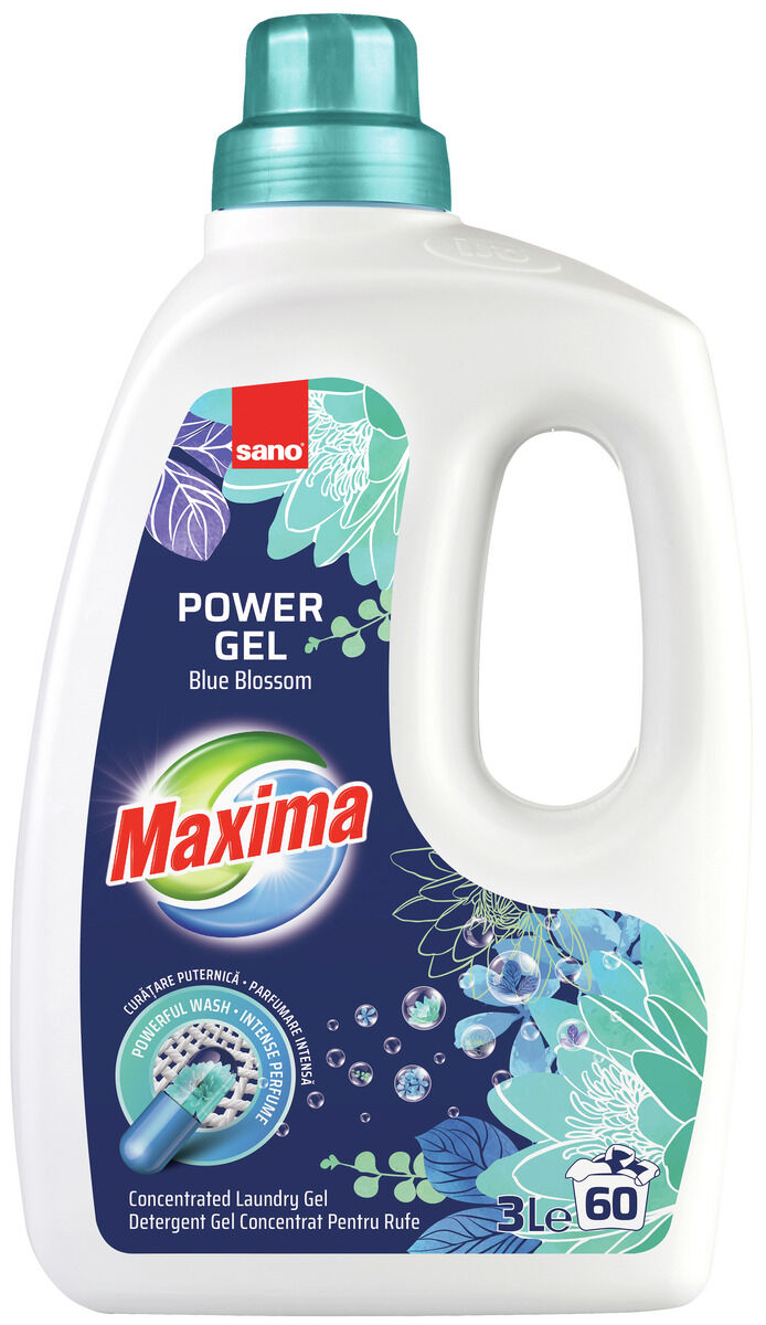 SANO MAXIMA DETERGENT GEL BLUE BLOSSOM 60SP 3L | Selgros Romania