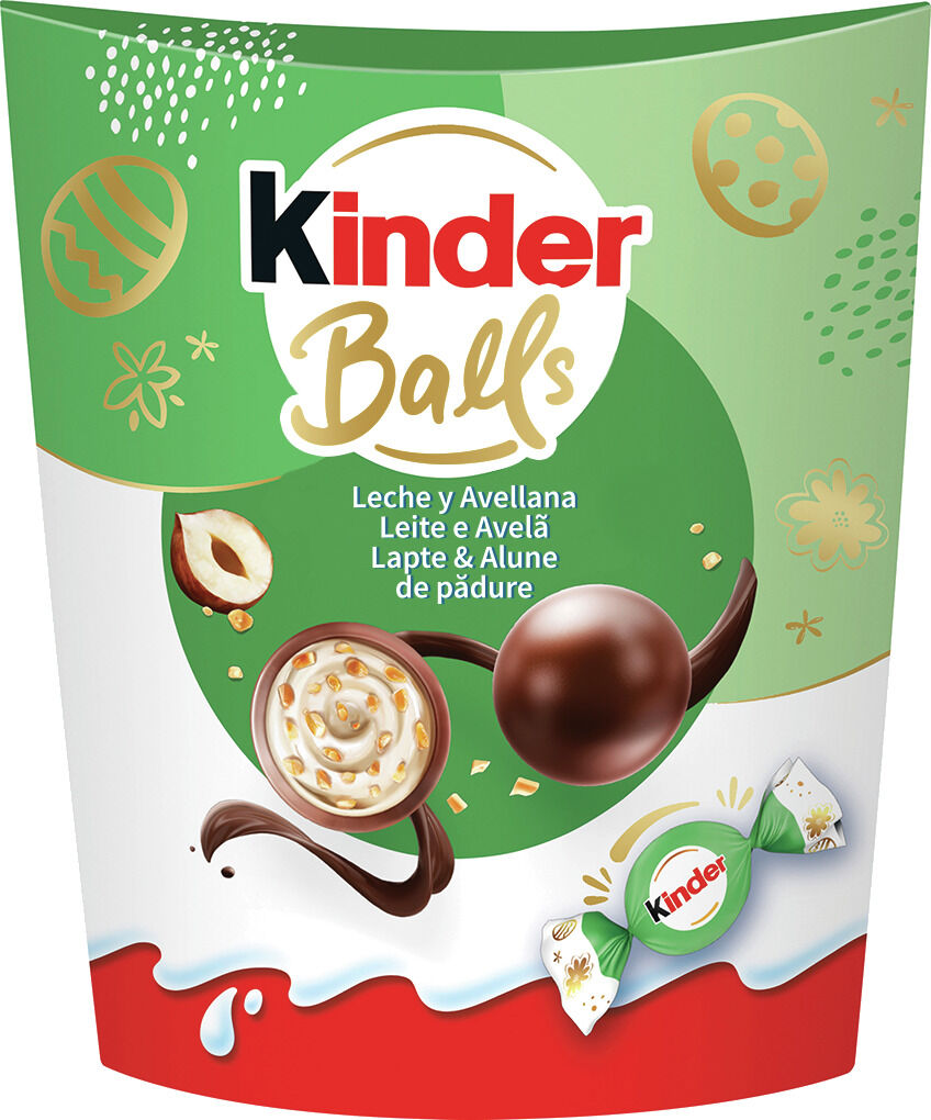 KINDER BALLS BOMBOANE CIOCOL.UMPL.LAPTE&ALUNE 164G | Selgros Romania